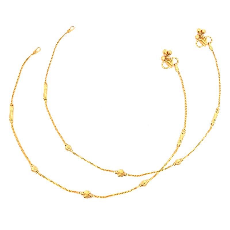 22K Yellow Gold Anklets - AK-826