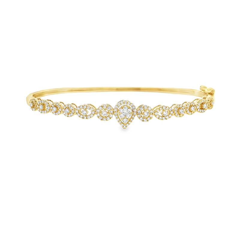 Delicate Gold Diamond Bangle Bracelet - BR-2930