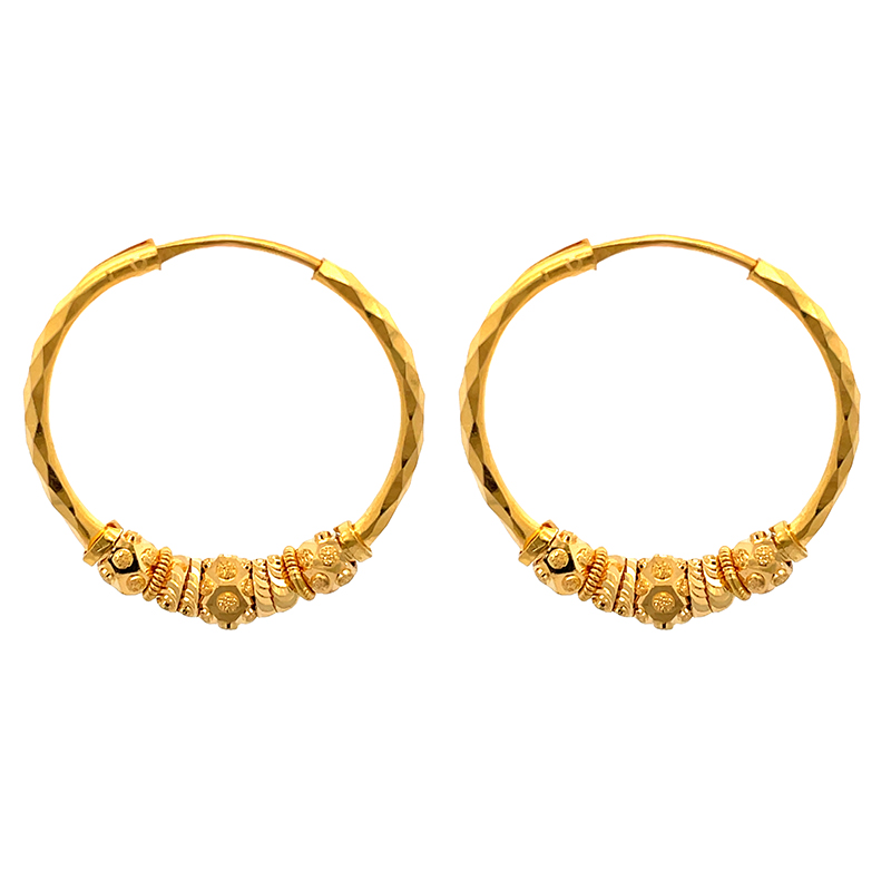 22K Gold Hoop Earrings - ER-630