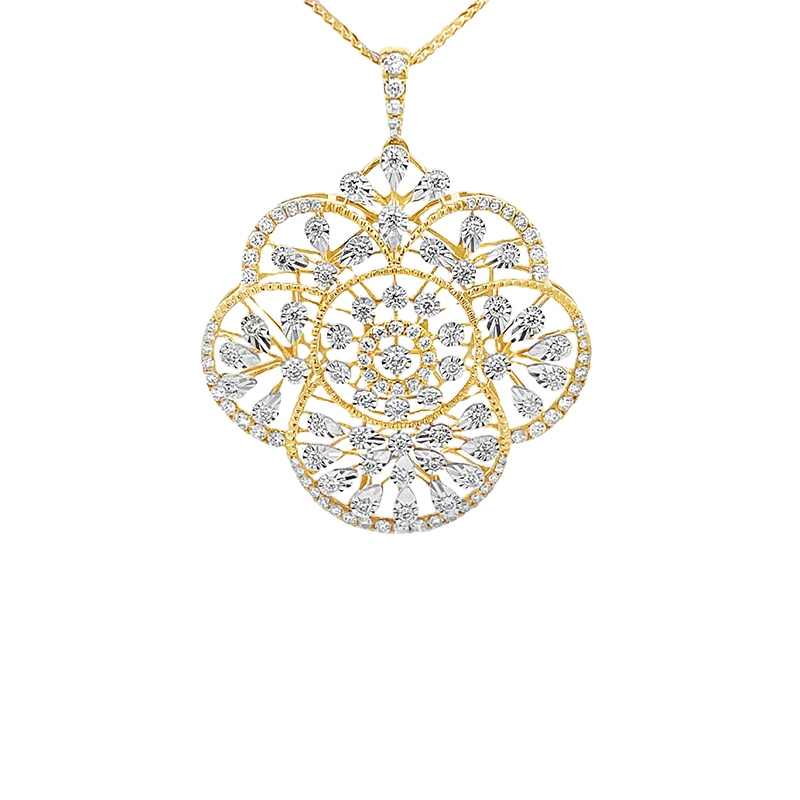 Indian Diamond Pendants | 18K Gold Designer Pendant for Women