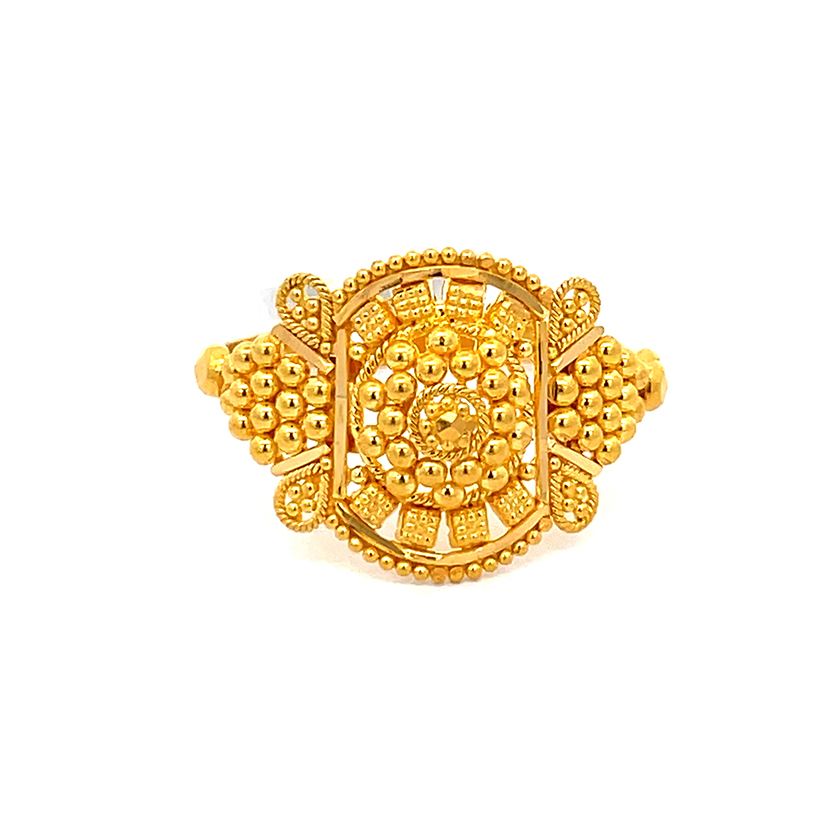 Gold Ring in Elegant Geometric design - RG-299