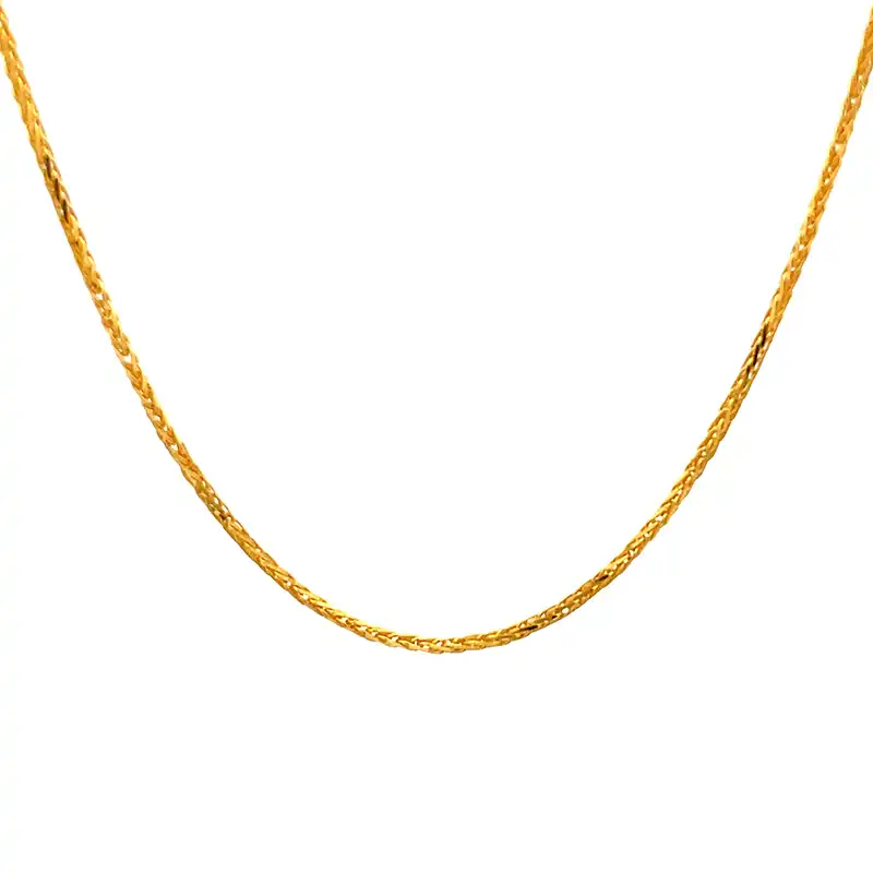 22K Gold Wheat Chain - 16 inches - HMC-434