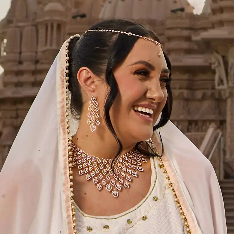 Stunning Necklace Set in Rose Gold & Diamonds - NE-2593