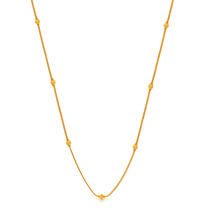 Elegant Yellow Gold Chain - 16 inch - HMC-588