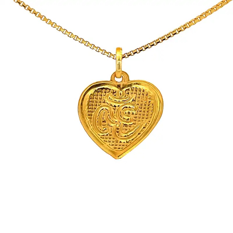 22K Gold Om Symbol Pendants | Two Tone Hindu Goddess Pendants